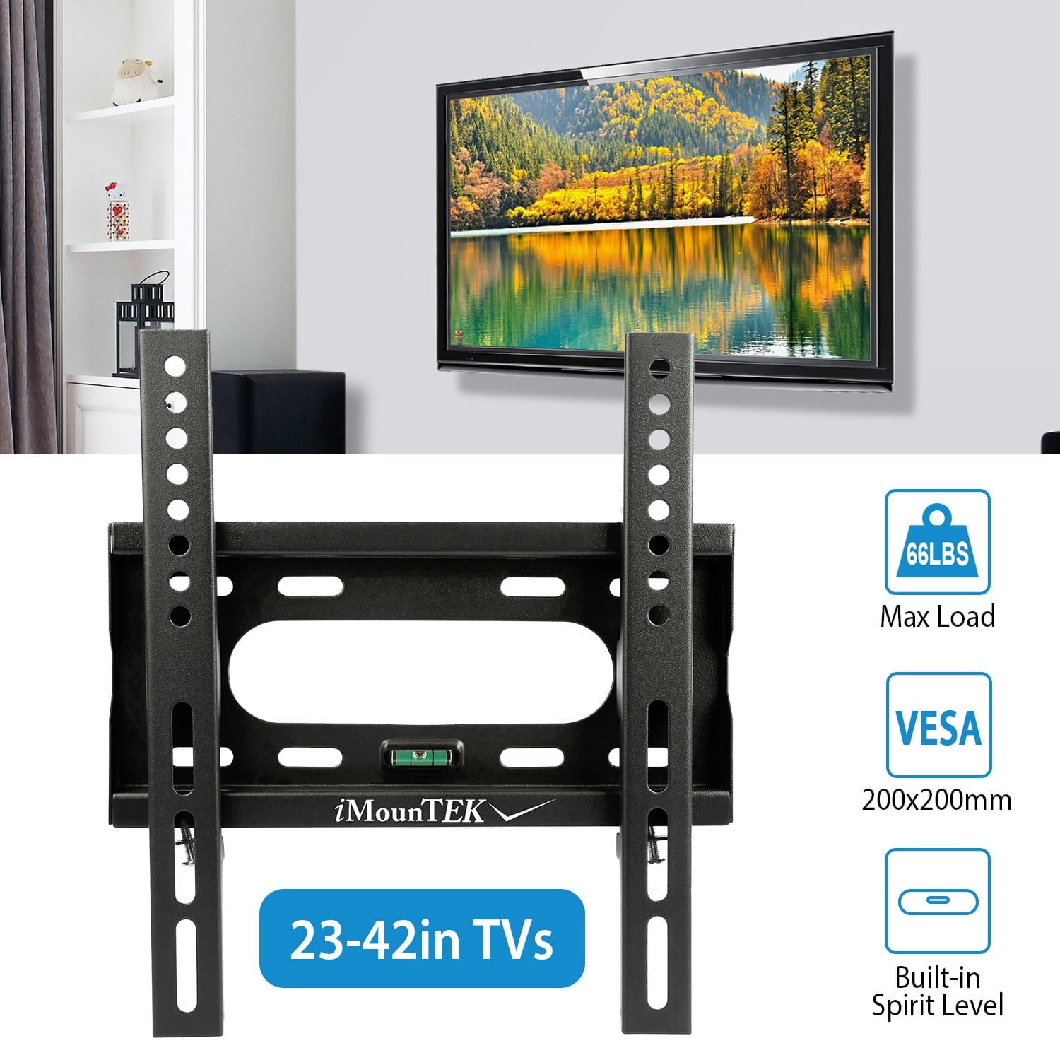 Moclever TV Wall Mount Dual Arm TV Mount Bracket TV Rack Max VESA ...