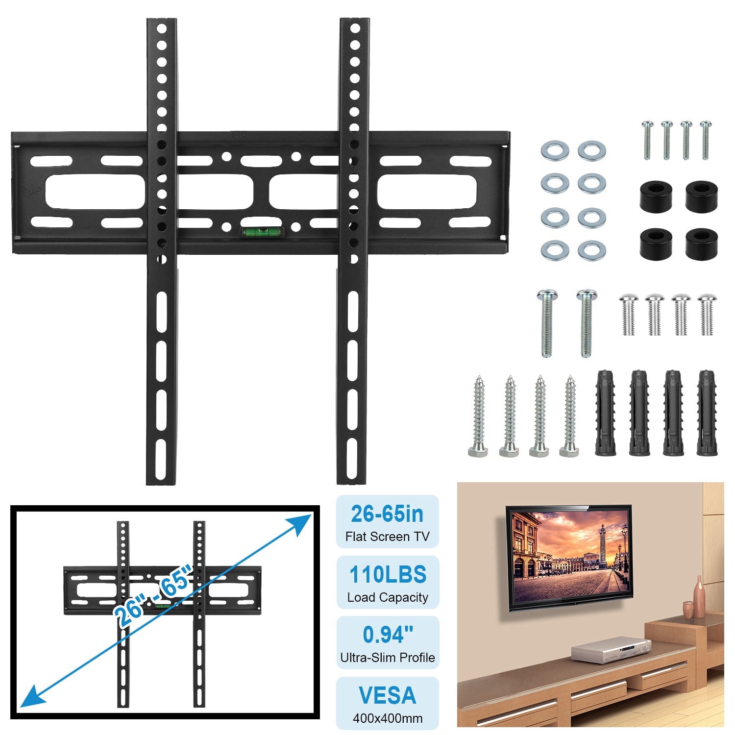 Moclever TV Wall Mount, TV Holder Bracket for 26-65in LED LCD PLASMA ...