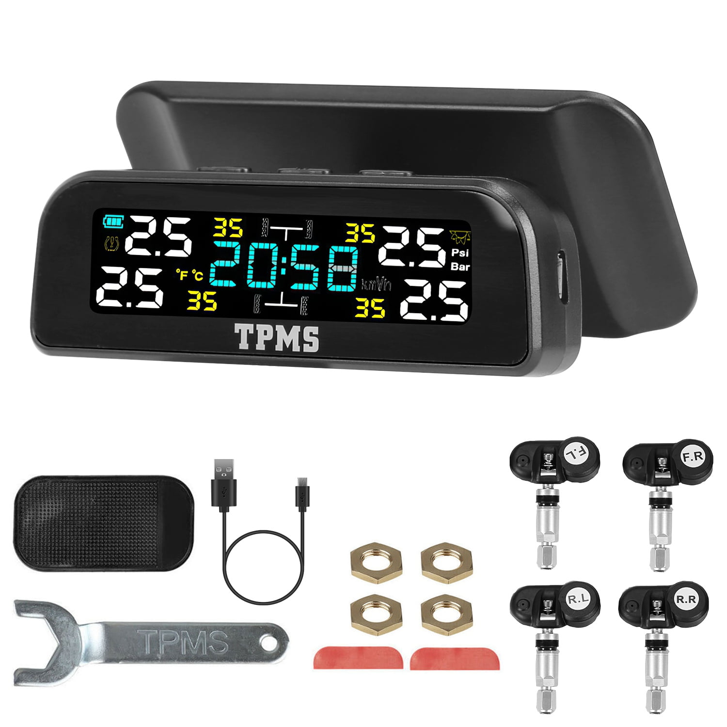 iMounTEK Tire Pressure Monitoring System, Wireless Solar TPMS with ...