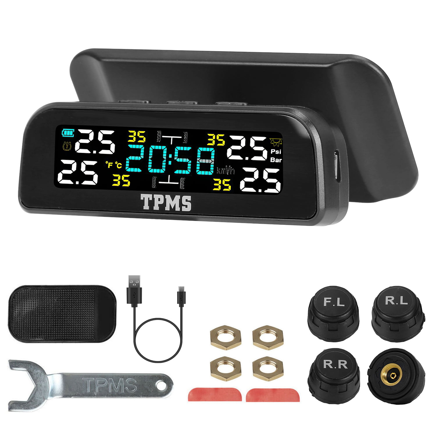 iMounTEK Tire Pressure Monitoring System, Wireless Solar TPMS with ...