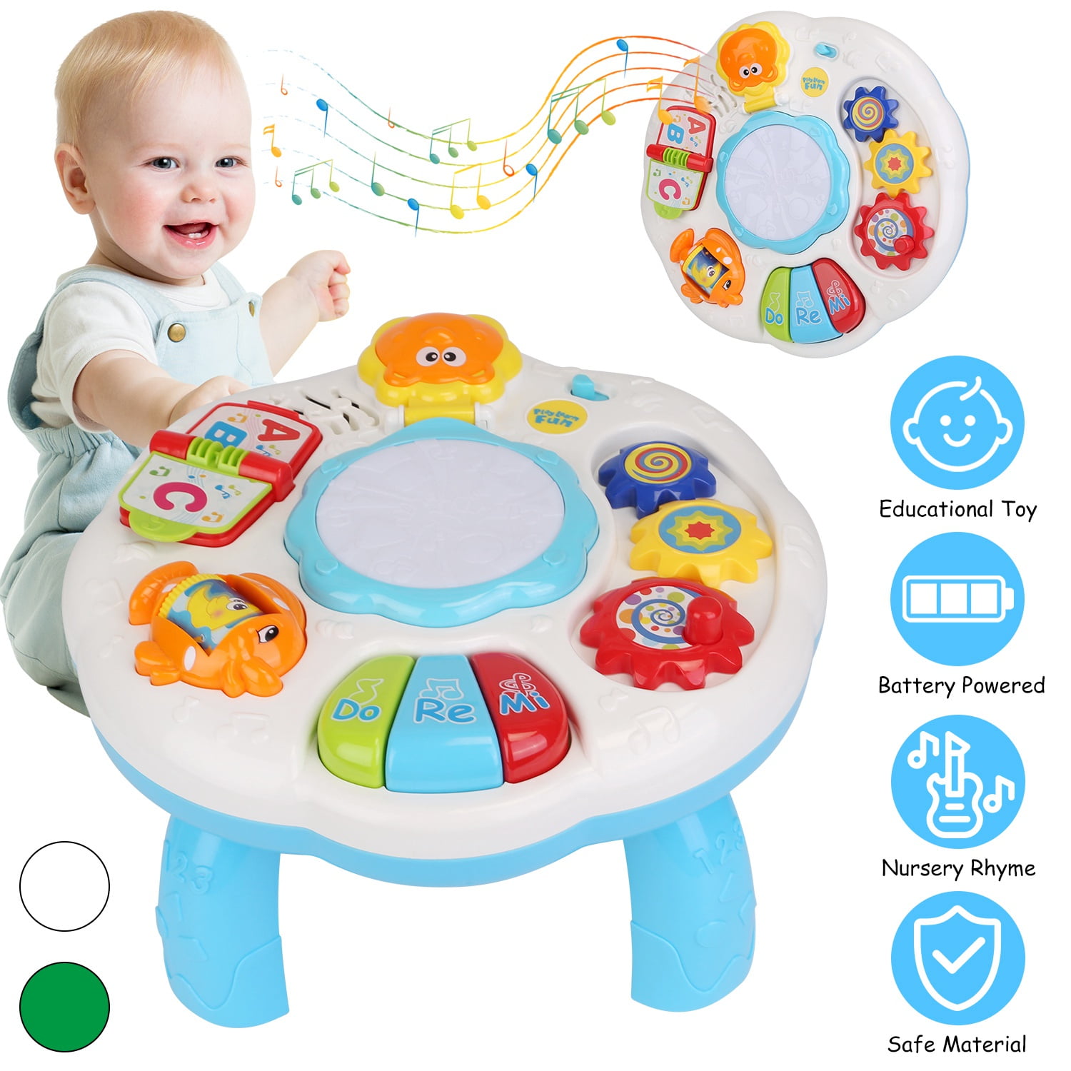 Moclever Toddler Musical Learning Table Baby Activity Center Musical ...