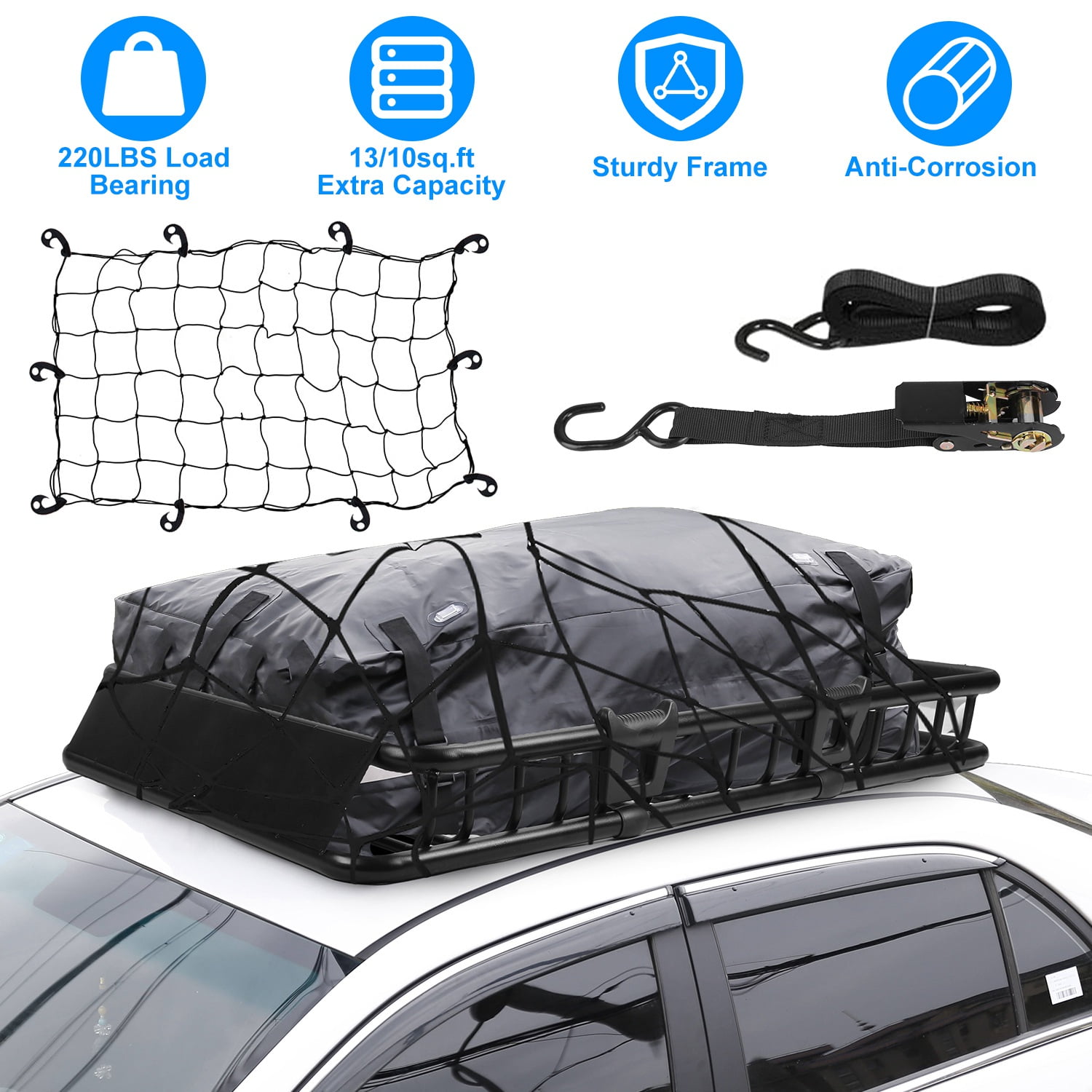 iMounTEK Universal Roof Rack Cargo Carrier 220lbs Capacity Heavy Duty ...