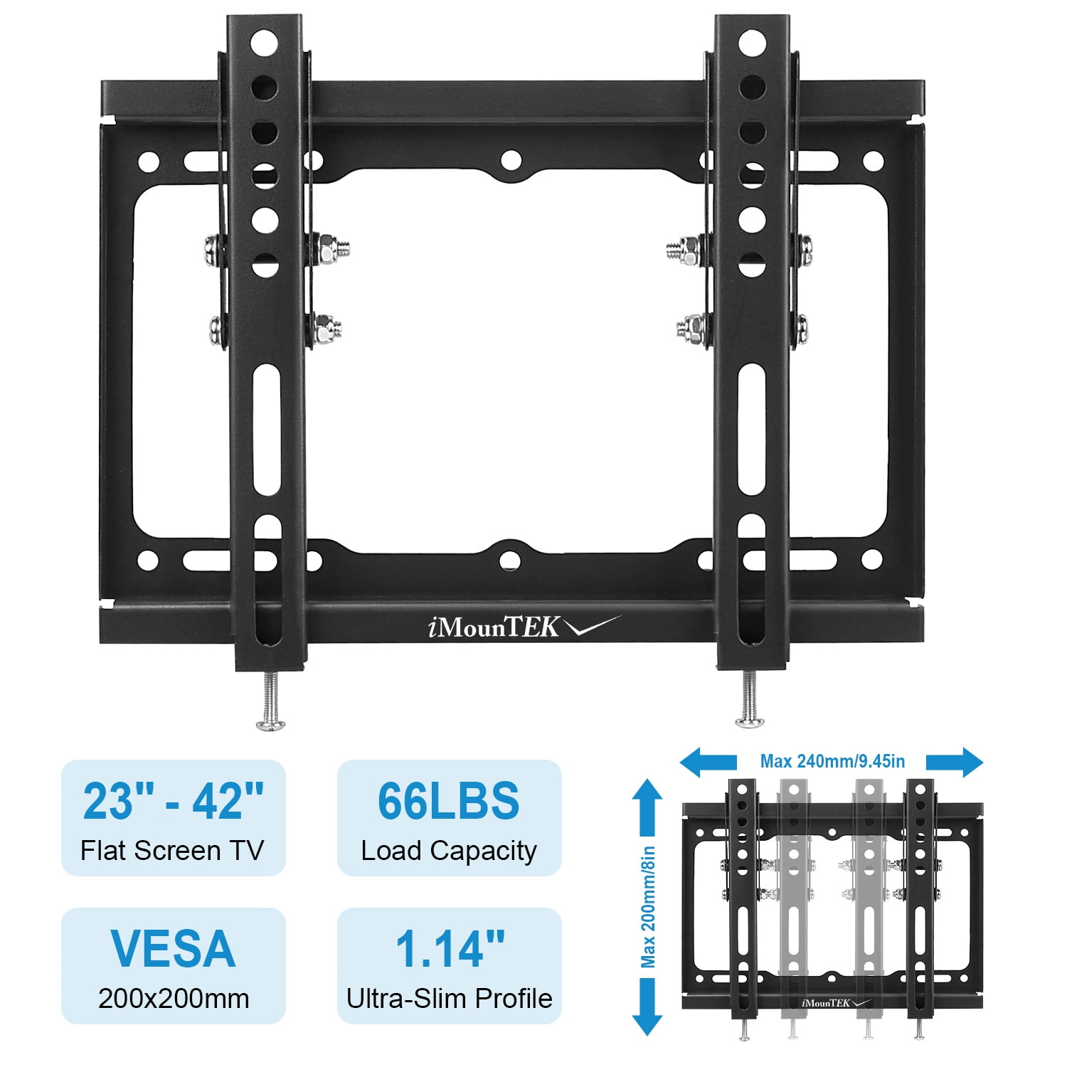 iMounTEK Wall Mount Bracket 13"-42 LCD LED TV Display Load 77lbs ...