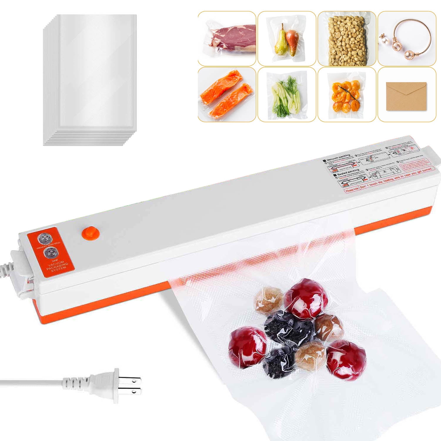 TeqHome Food Vacuum Sealer Machine For Food, Automatic Vaccume Sealer ...