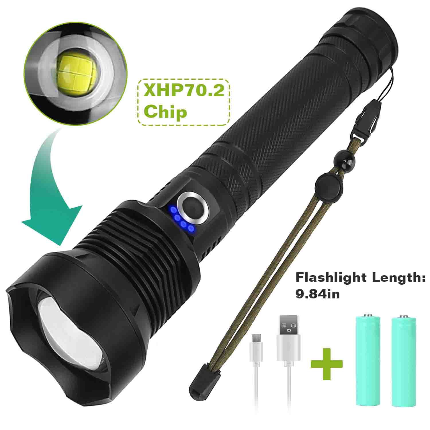 iMountek LED Tactical Flashlights 2000LM USB Rechargeable Flashlight ...
