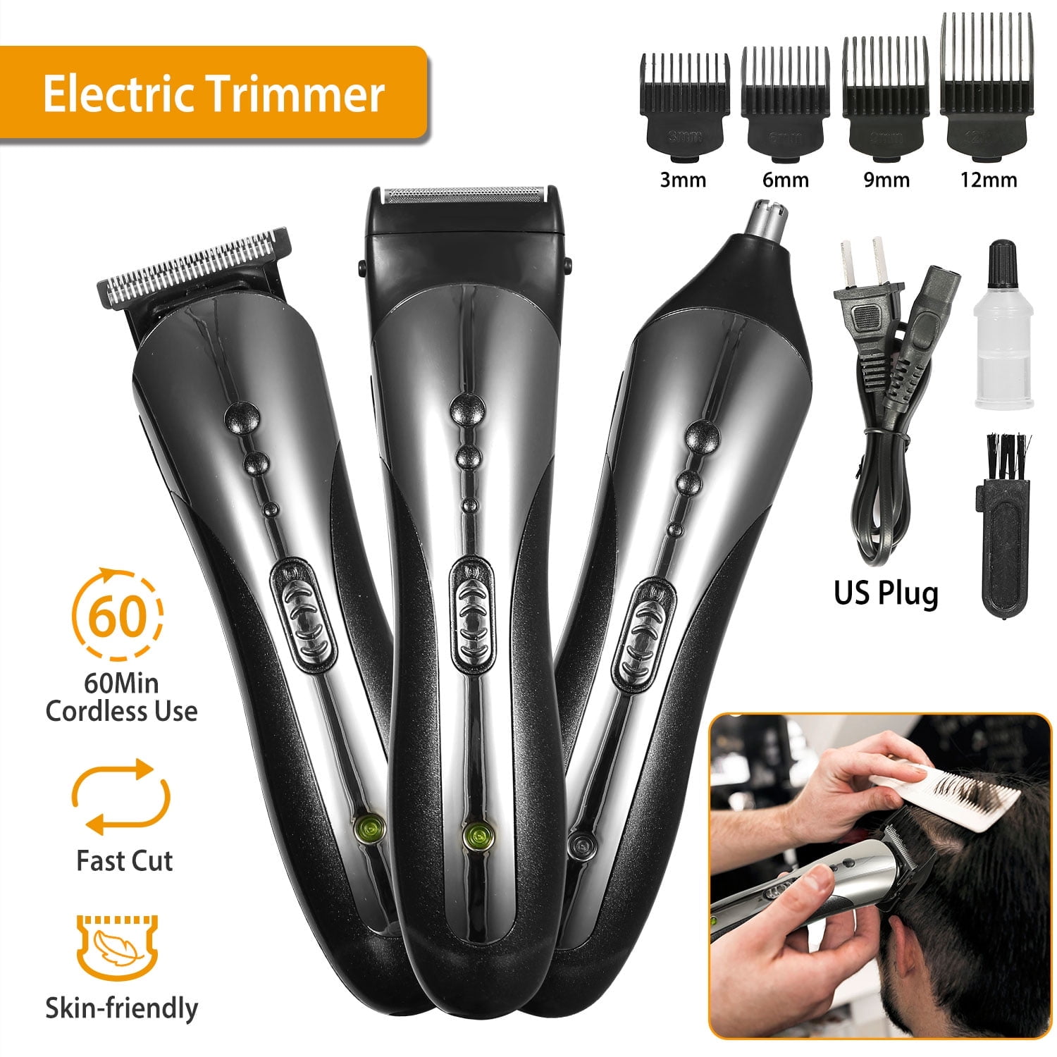 iMountek Men Electric Hair Clipper Trimmer Rechargeable Beard Shaver ...