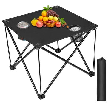 TEAFIRST Folding Camping Table, Mini Portable Grill Picnic Table, with ...