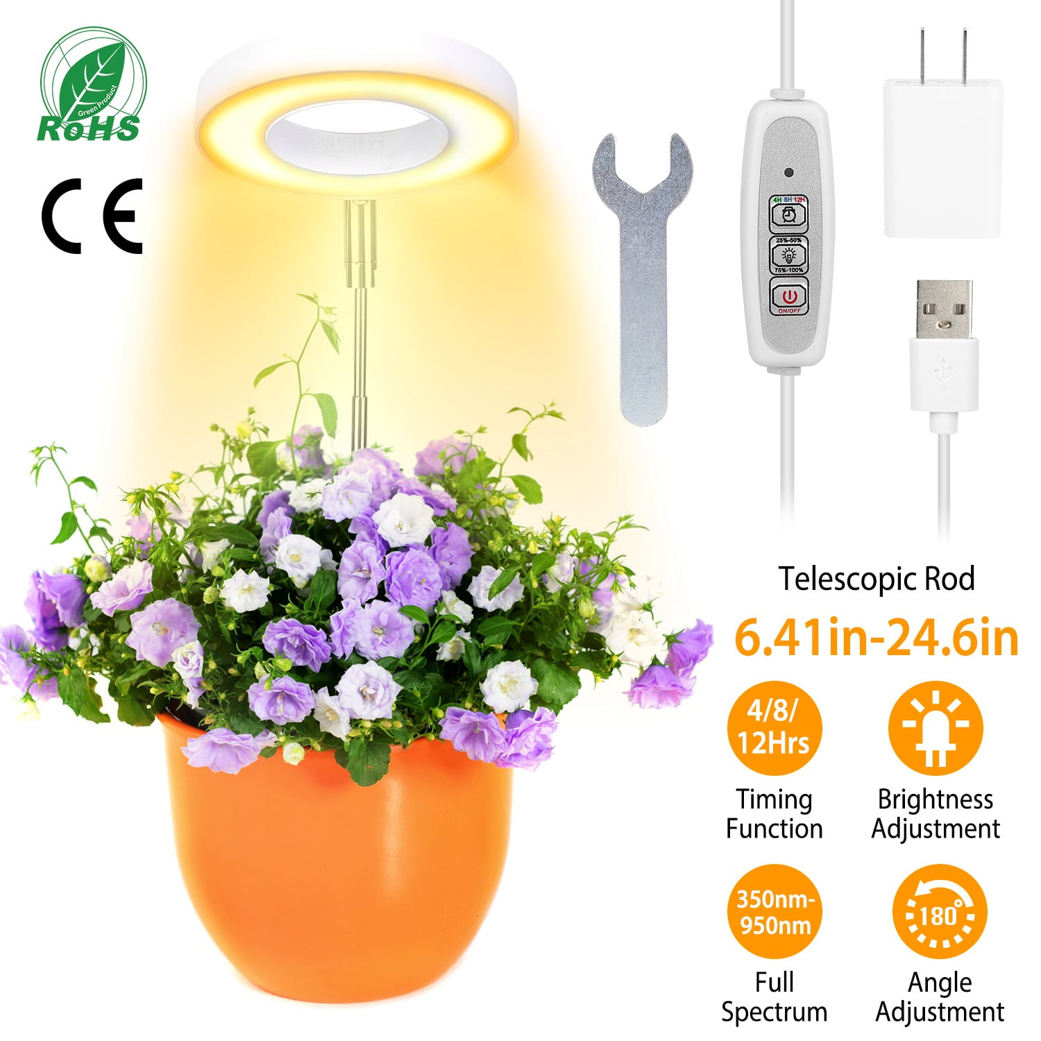 Moclever Plant Grow Light for Indoor Plant Bamboo Mini LED Grow Light ...