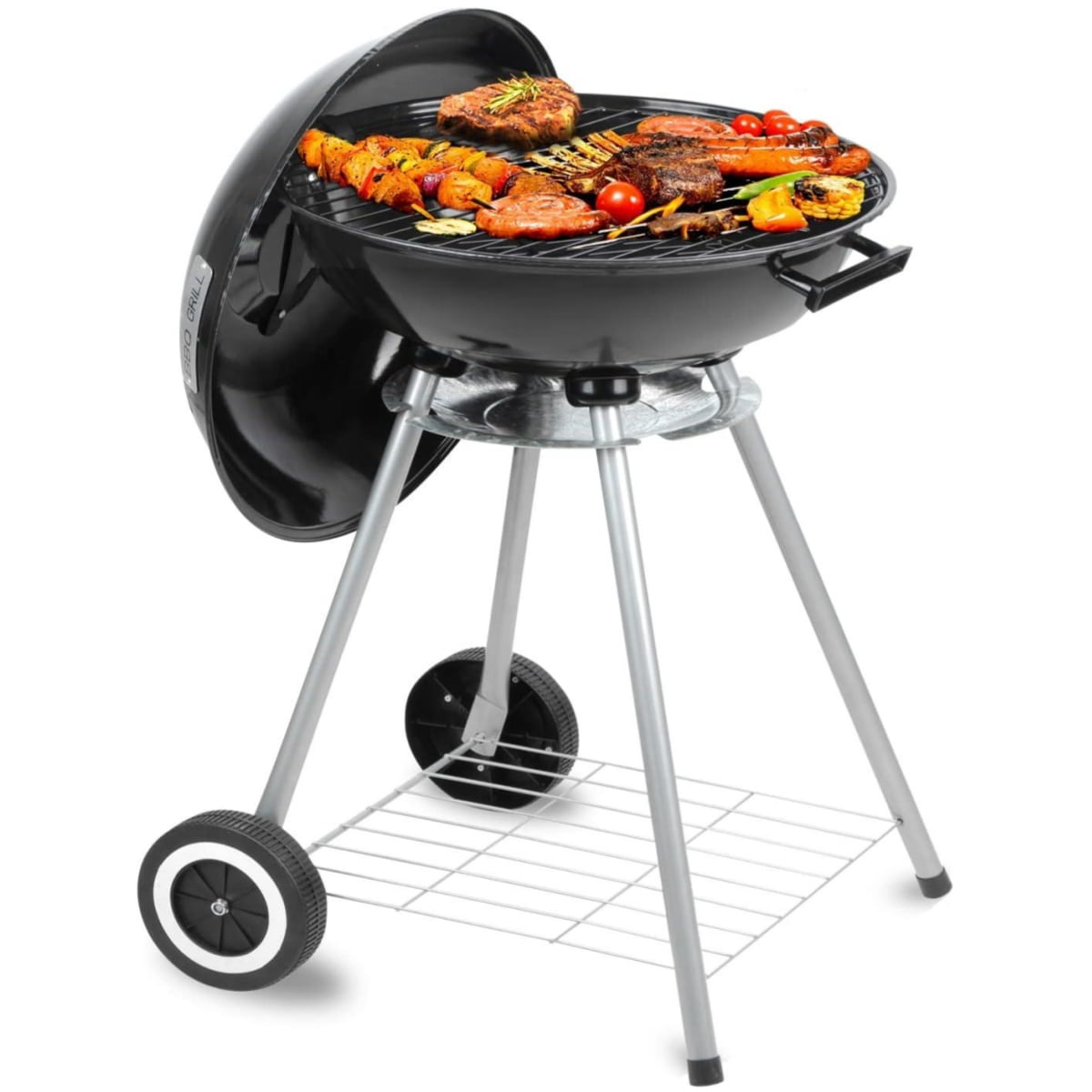 iMucci 18 Inch Portable Charcoal Grill with Wheels for Outdoor Cooking ...