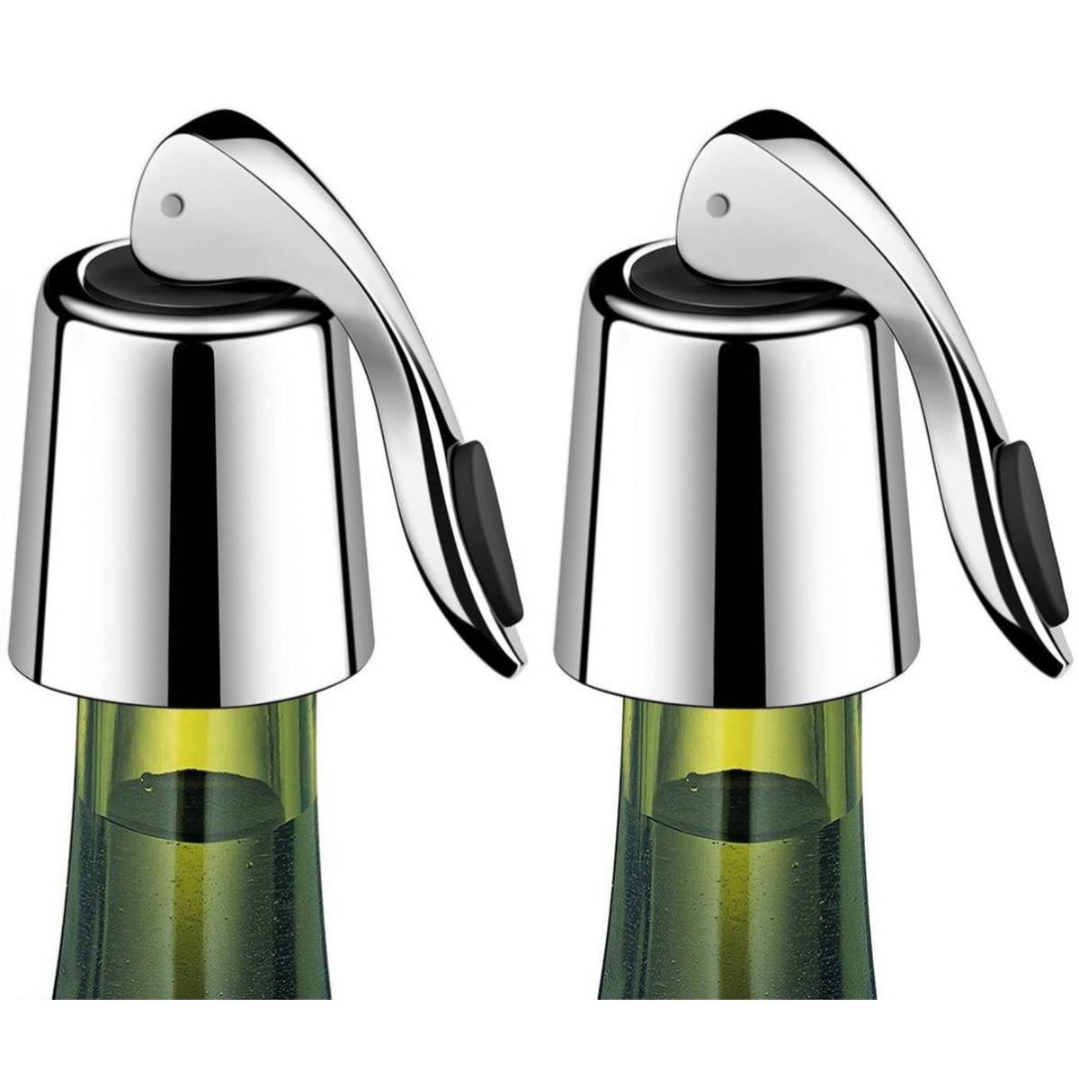 iMucci 2 Pcs Wine Stoppers - Stainless Steel Wine Bottle Stopper with ...