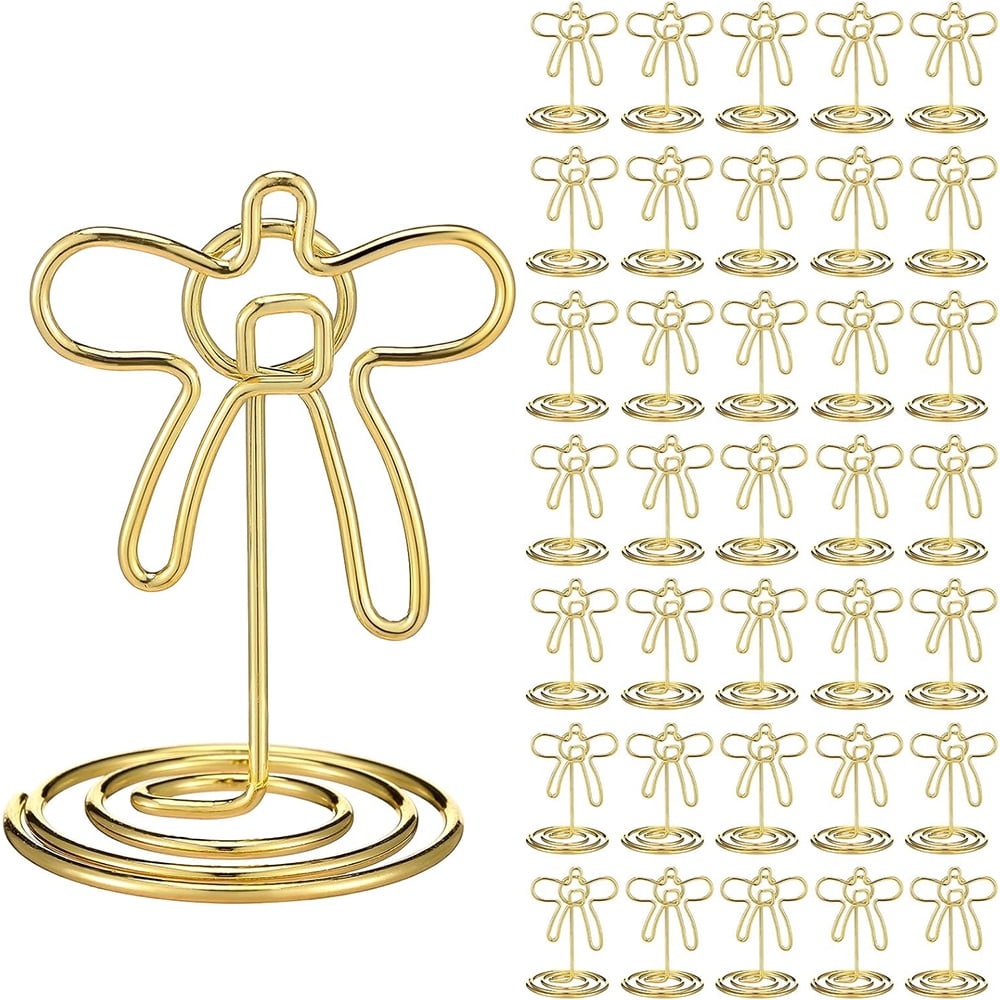 iMucci 36 Pcs Coquette Bow Table Number Holders Gold Place Card Holders ...