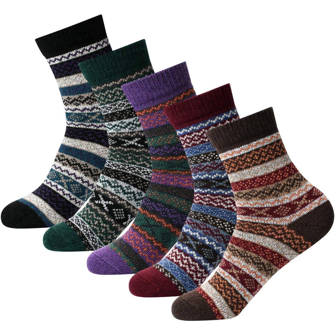 iMucci 5 Pairs Women's Wool Socks - Warm, Soft, Durable Winter Socks ...