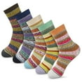 iMucci 5 Pairs Women Wool Socks - Winter Warm Thick Soft Wool Socks ...