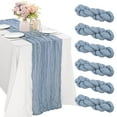 iMucci 6-Pack, 10FT Cheesecloth Runners, Dusty Blue Gauze, Rustic Sheer ...