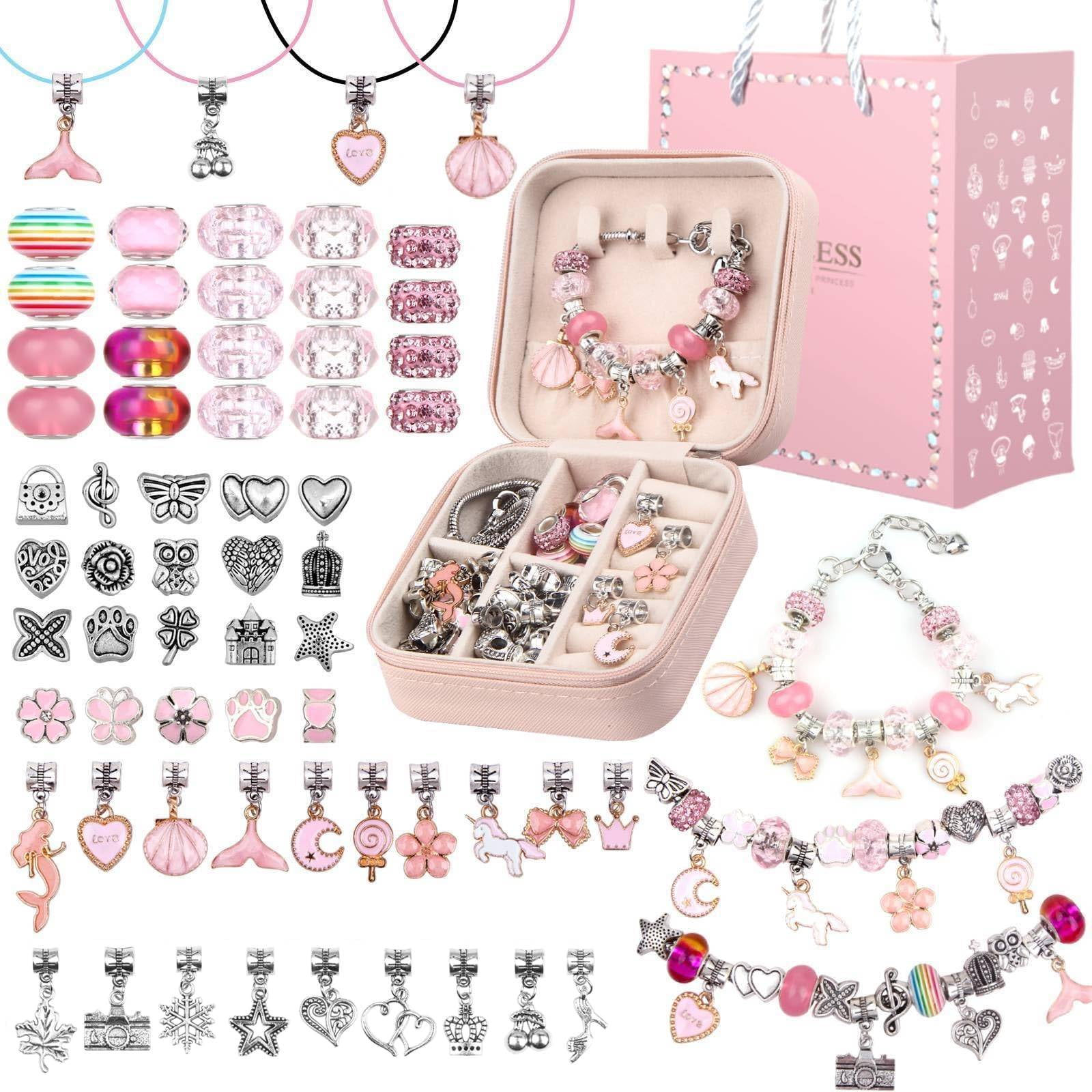 iMucci Charm Bracelet Making Kit - Girls DIY Beaded Jewelry Making Kit ...