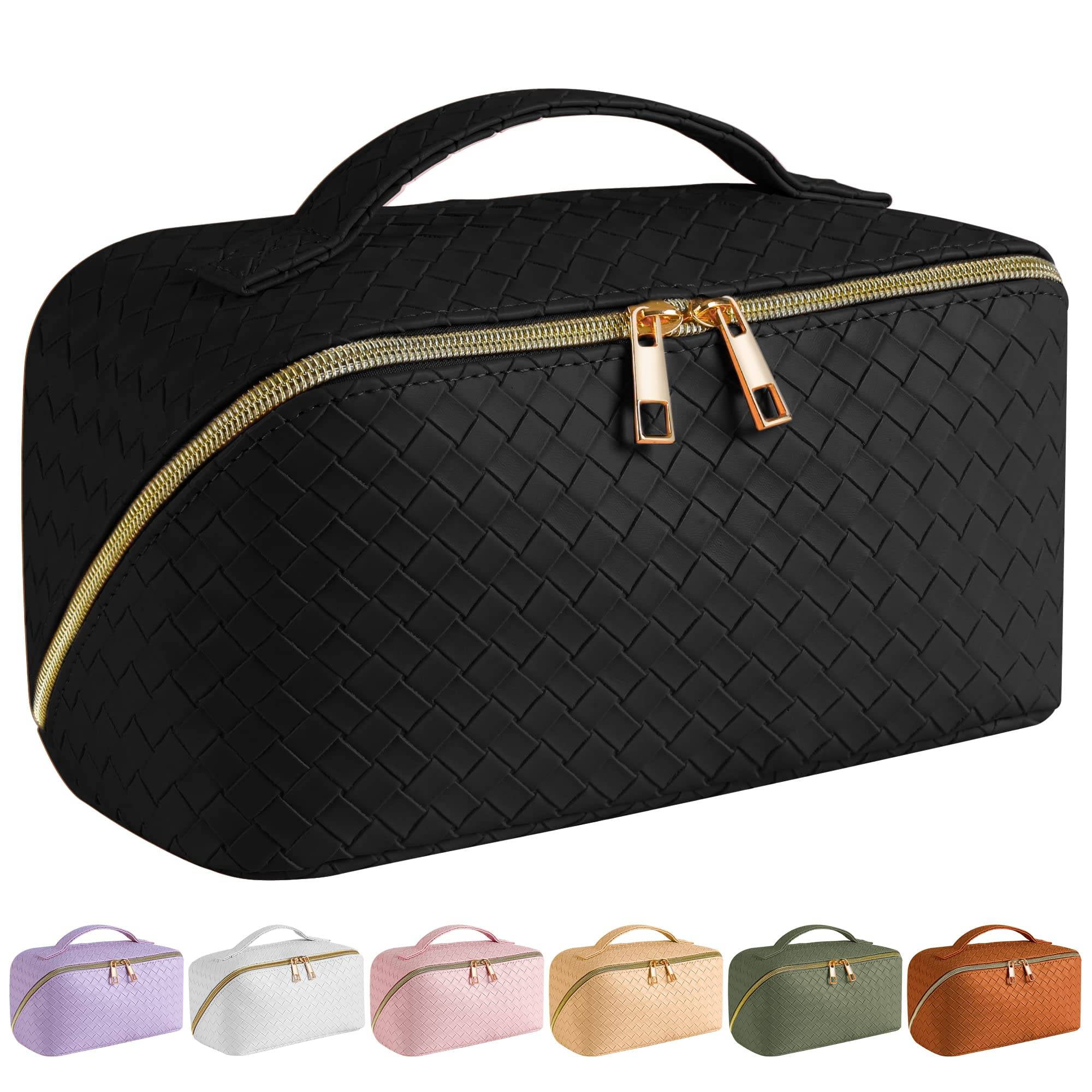 iMucci Large Capacity Travel Cosmetic Bags for Women - Portable PU Leather Waterproof Makeup Bag ...