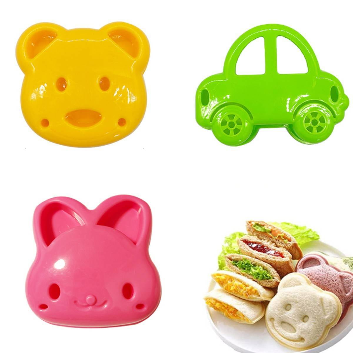 iMucci Sandwich Cutter and Sealer for Kids - 3 PCS Sandwich Maker Mold ...