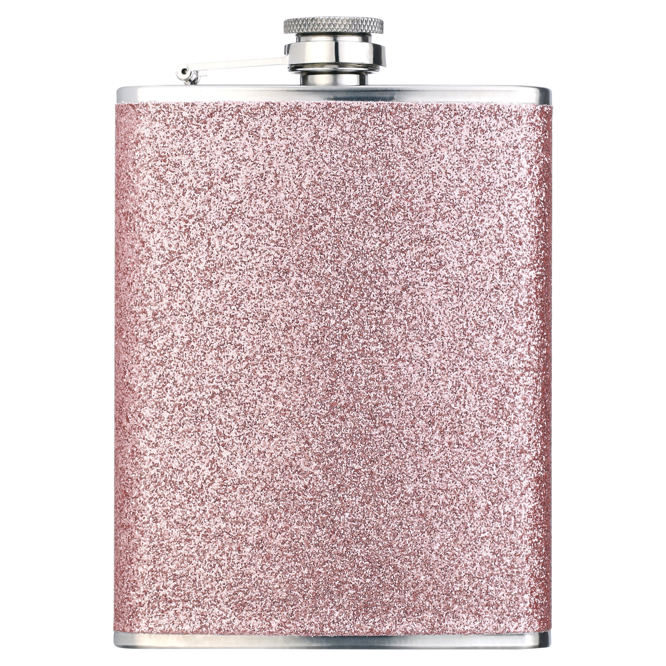 iMucci 8oz Glitter Flask, Stainless Steel Hip Flask for Liquor, Pink, 5 ...