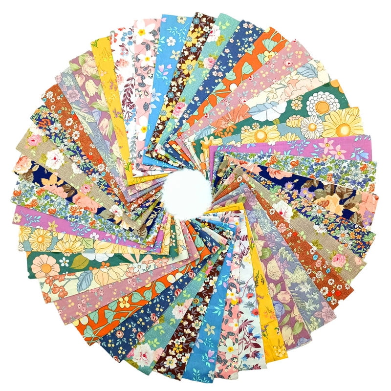 iMzoon 40 Pcs Jelly Roll Fabric Strips for Quilting Sewing-2.6 Inch ...