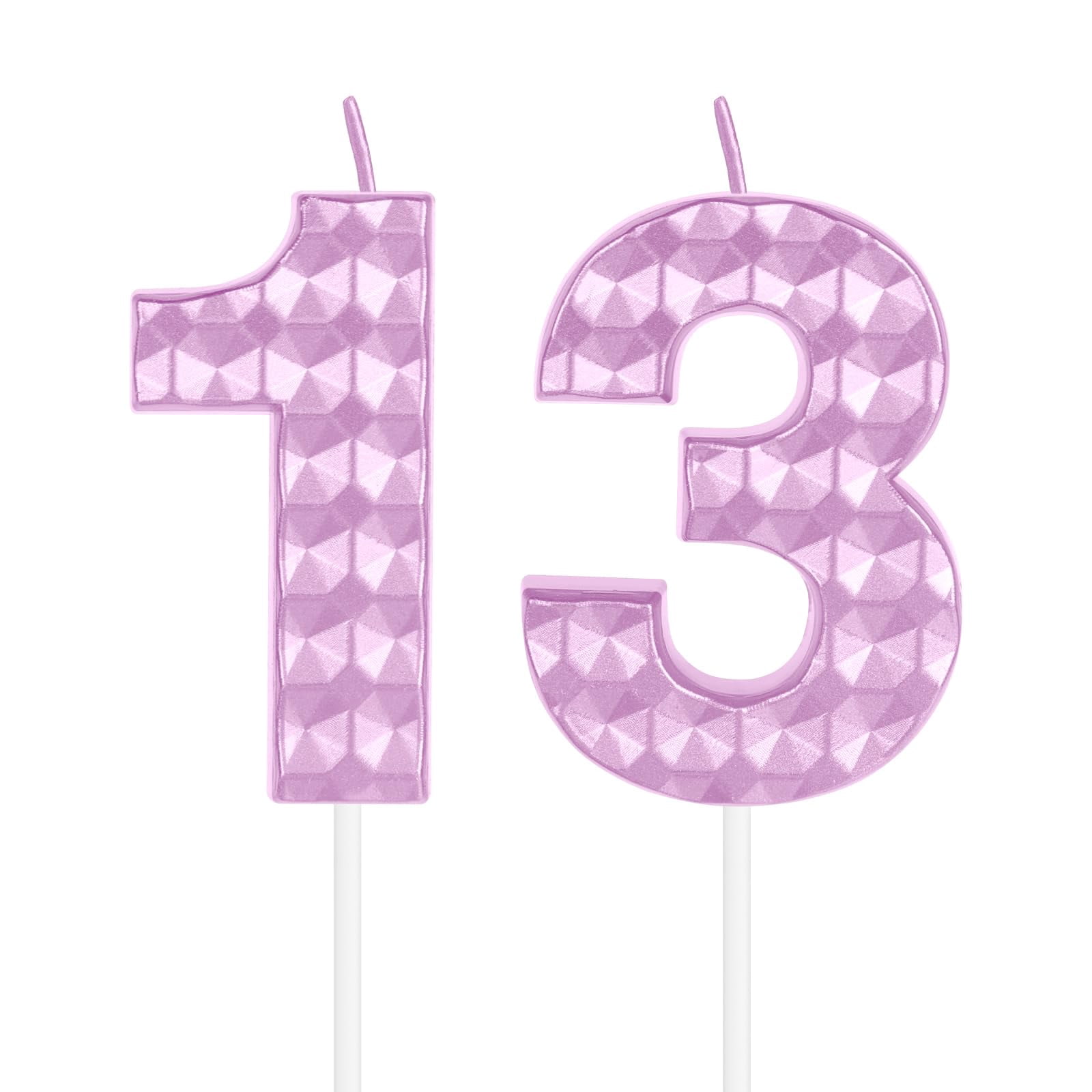 iNINGER Macaron Number 13 Candle,Purple Candle,Glitter Happy Cake ...