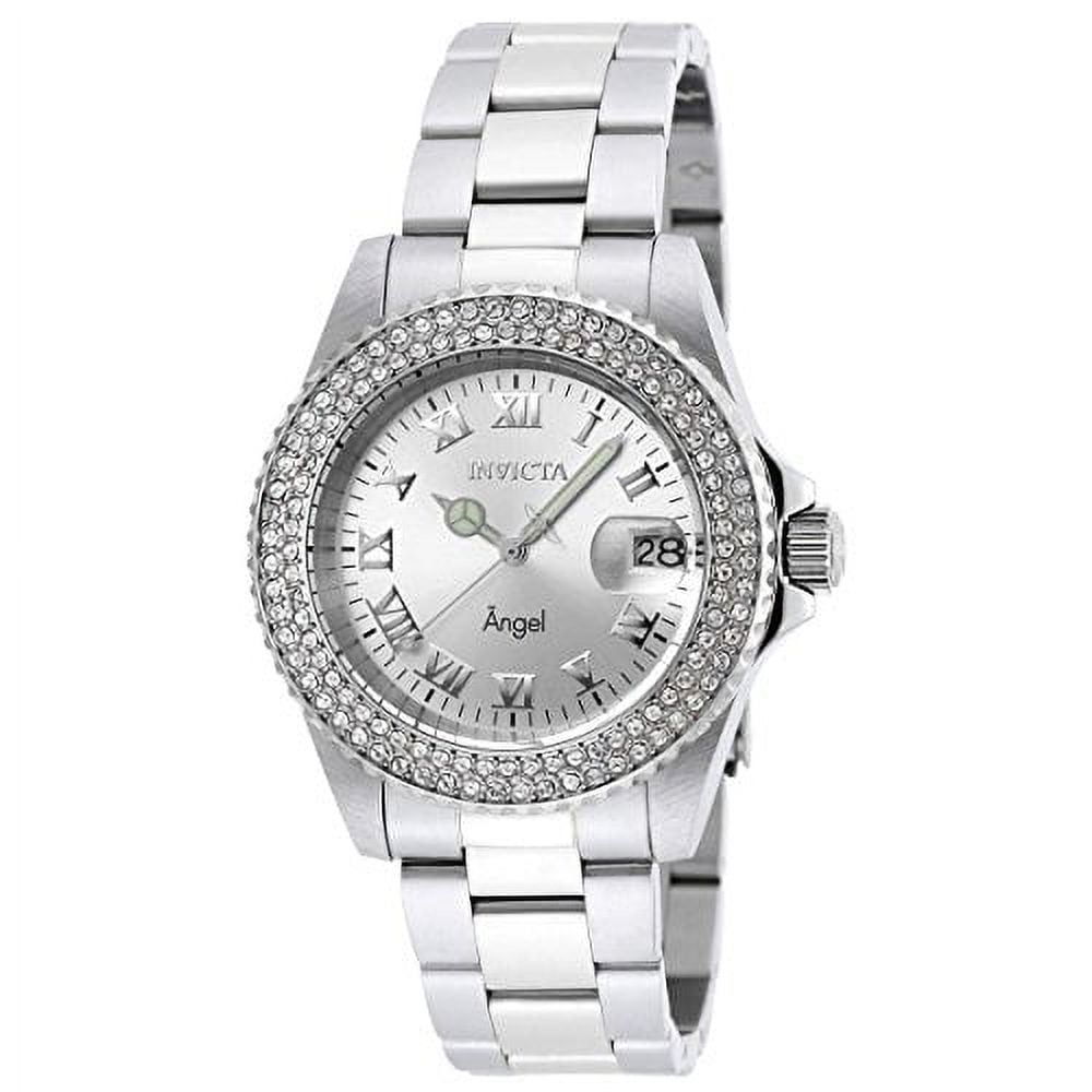 iNVICTA Women's 20213 Angel Crystal Accented Bezel Silver Tone Dial ...