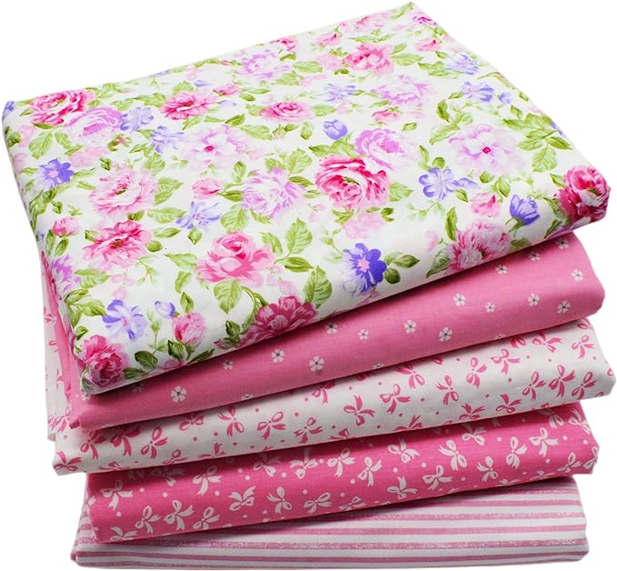 iNee Pink Fat Quarters Quilting Fabric Bundles for Quilting Sewing ...