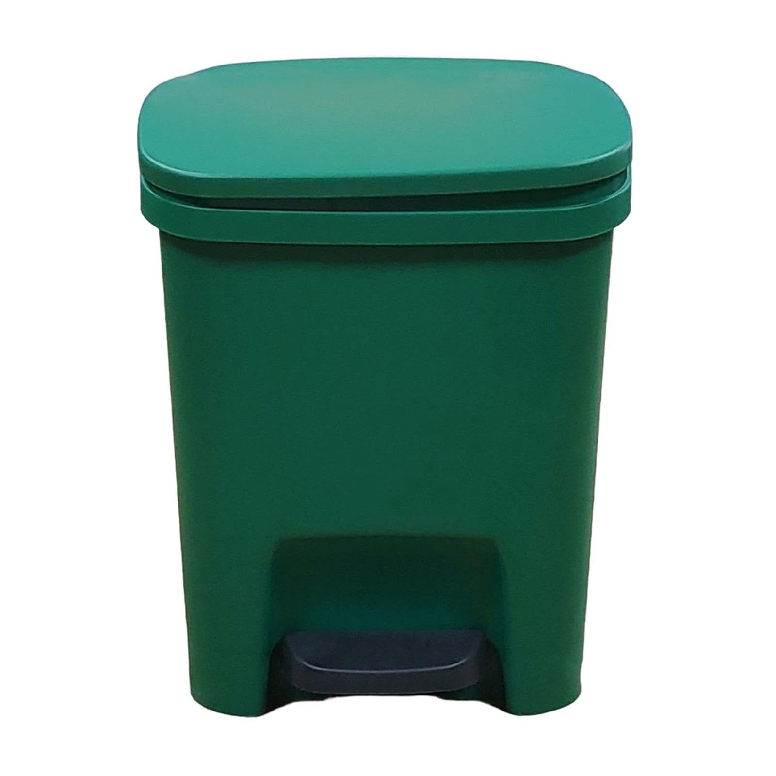 iOPQO 10L Gallon Trash Can Plastic Step On Kitchen Trash Can Black ...