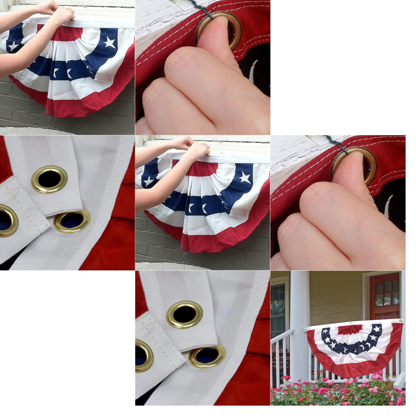 iOPQO 2PCS Flags_ Banners & Accessories Pleated DecorationPatriotic ...