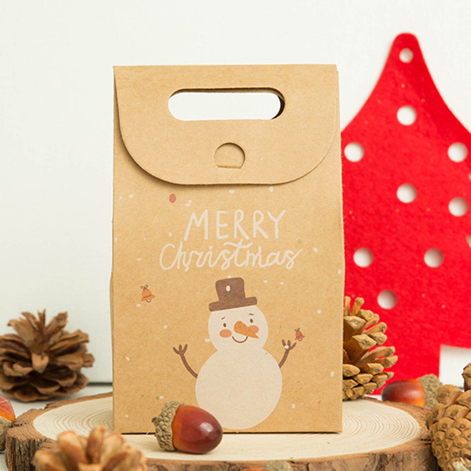 iOPQO Christmas Gift Bags Storage Cabinet Vintage Kraft Christmas Gift ...