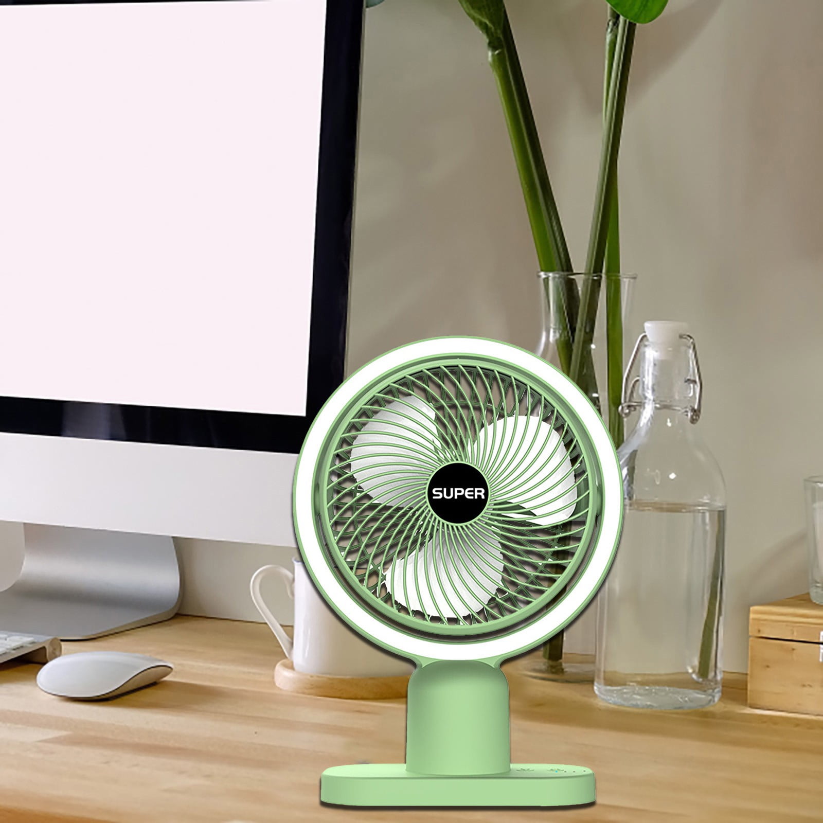 iOPQO Fan Desk Fan Desktop Small Fan Mini Portable Rechargeable High ...