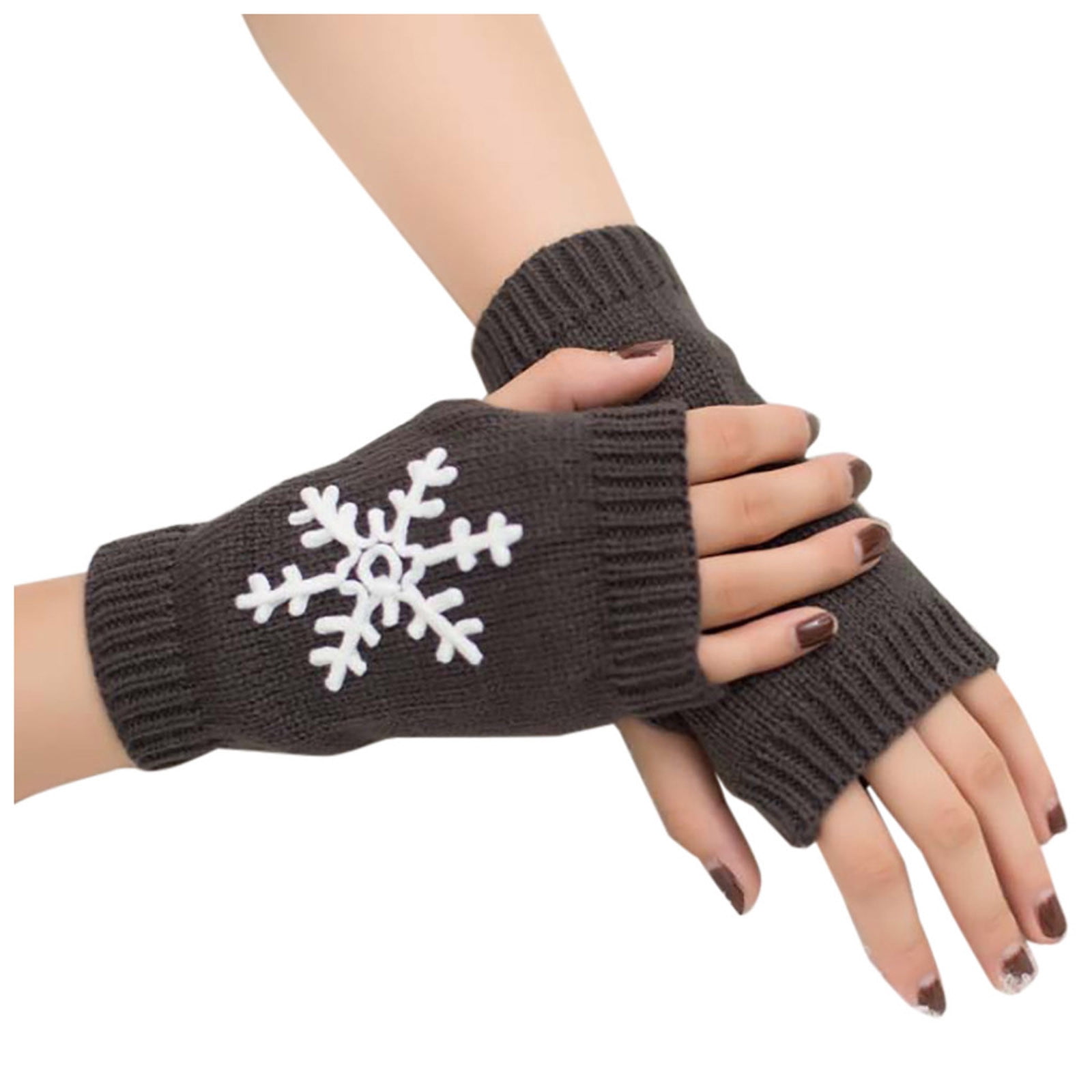 iOPQO Gloves Mittens Women Girl Knitted Arm Fingerless Keep Warm Winter ...