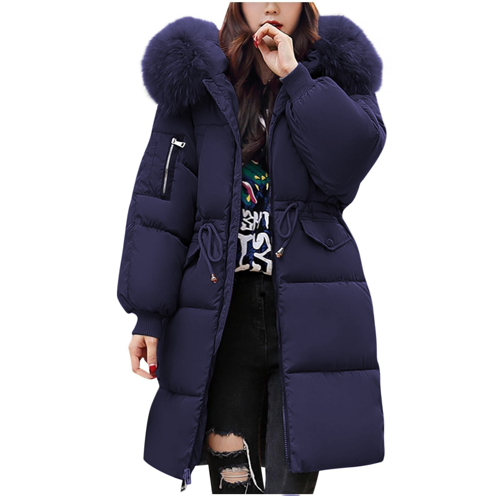 iOPQO Long Puffer Coat Long Coats for Women Winter Parka for Women ...