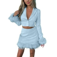 Meichang Womens 2 Piece Blazer Sets Casual Long Sleeve Open Front ...