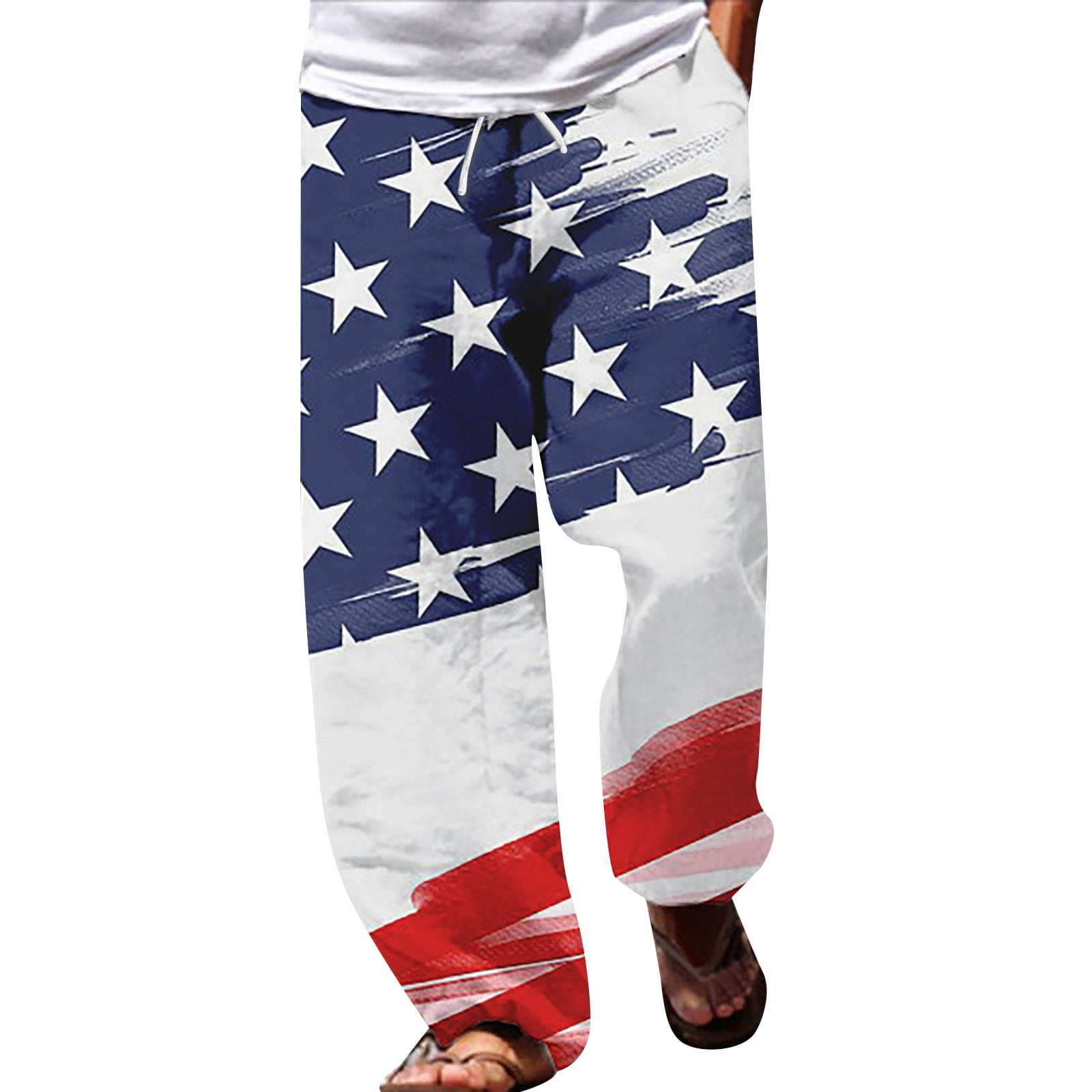 iOPQO Sweatpants For Men Men American Flag Patriotic Pants For Men 4th ...