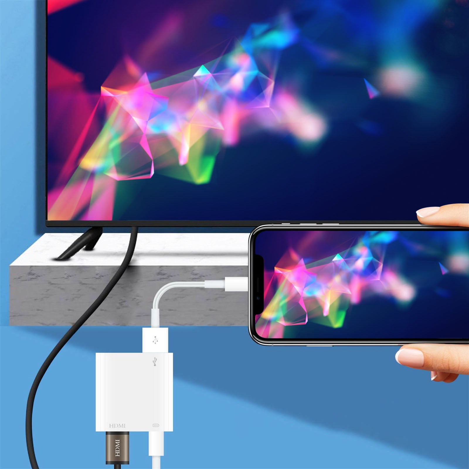iOS to HDMI Adapter for High Definition Screen Mirroring - 1080P Video ...