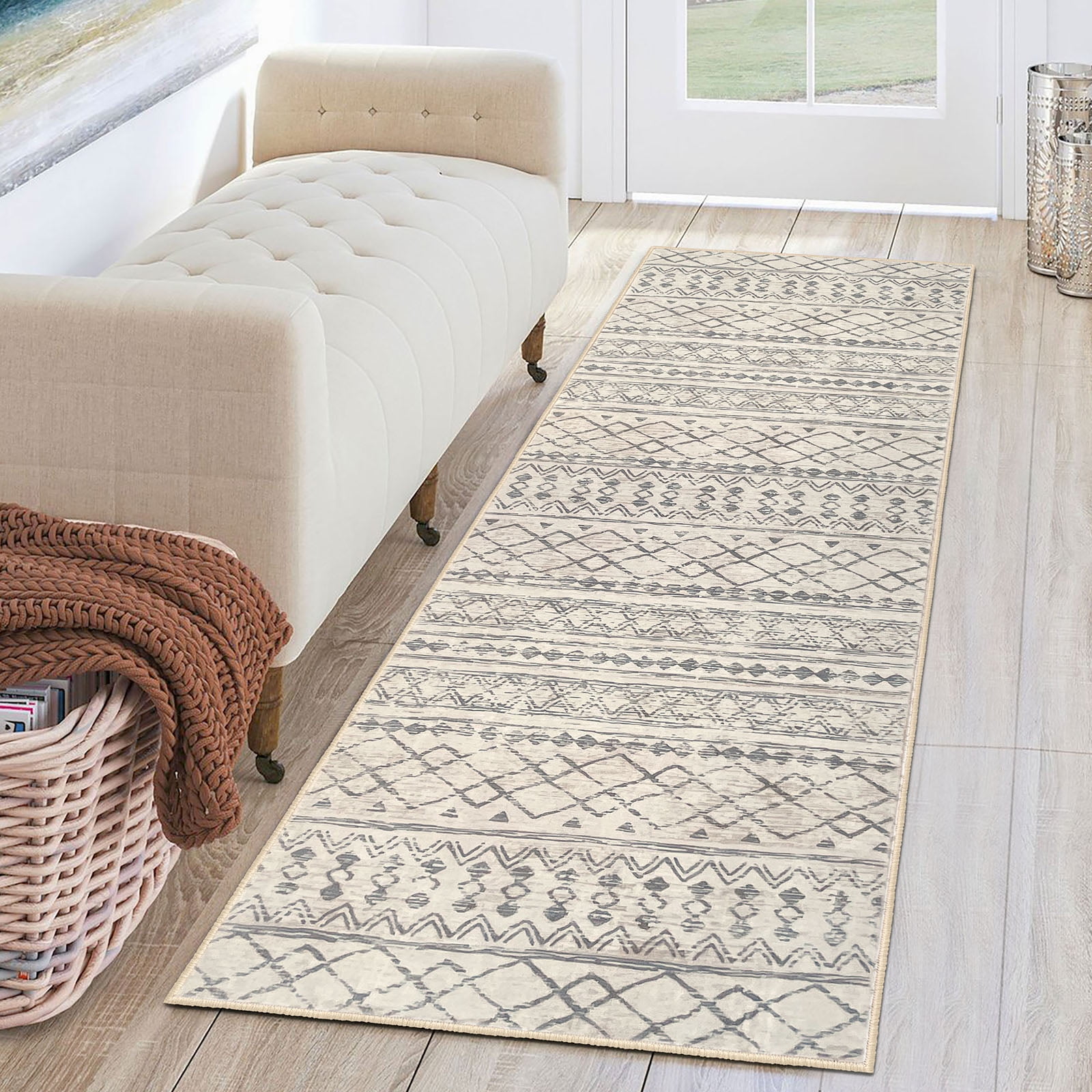 iOhouze 2'x6' Runner Rugs Washable Boho Area Rug Non-Slip Hallway ...