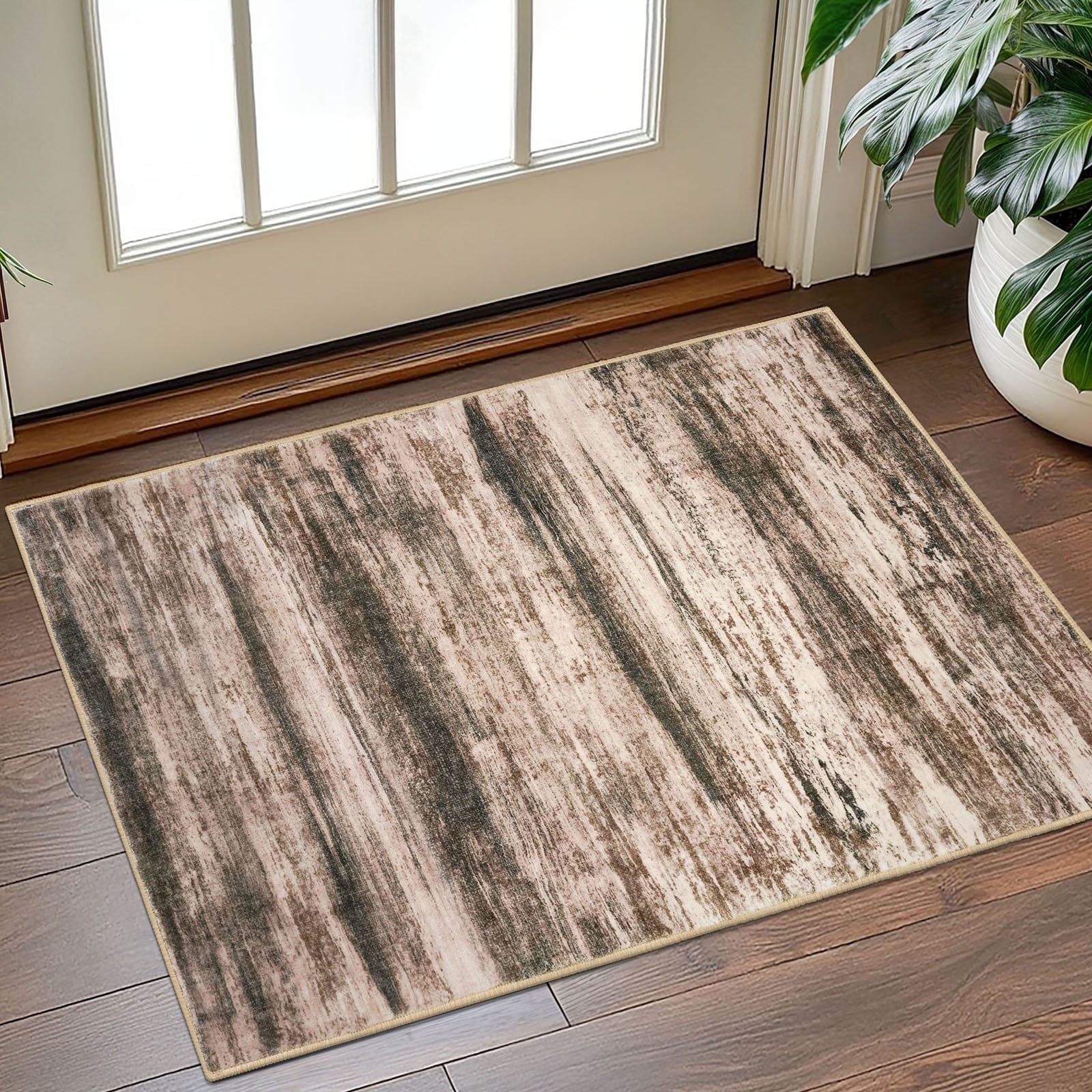 iOhouze Small Abstract Indoor 2x3 Area Rug with Modern Print and Faux ...