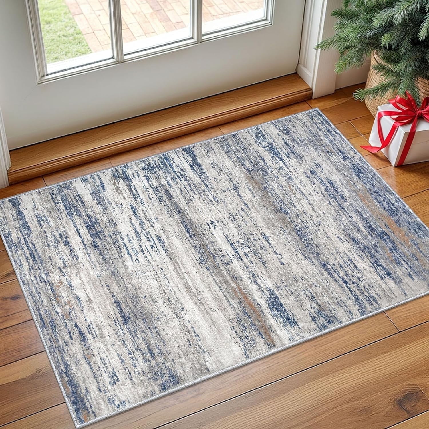 iOhouze 2x3 Small Area Rug Abstract Rugs Non-Slip Machine Washable ...