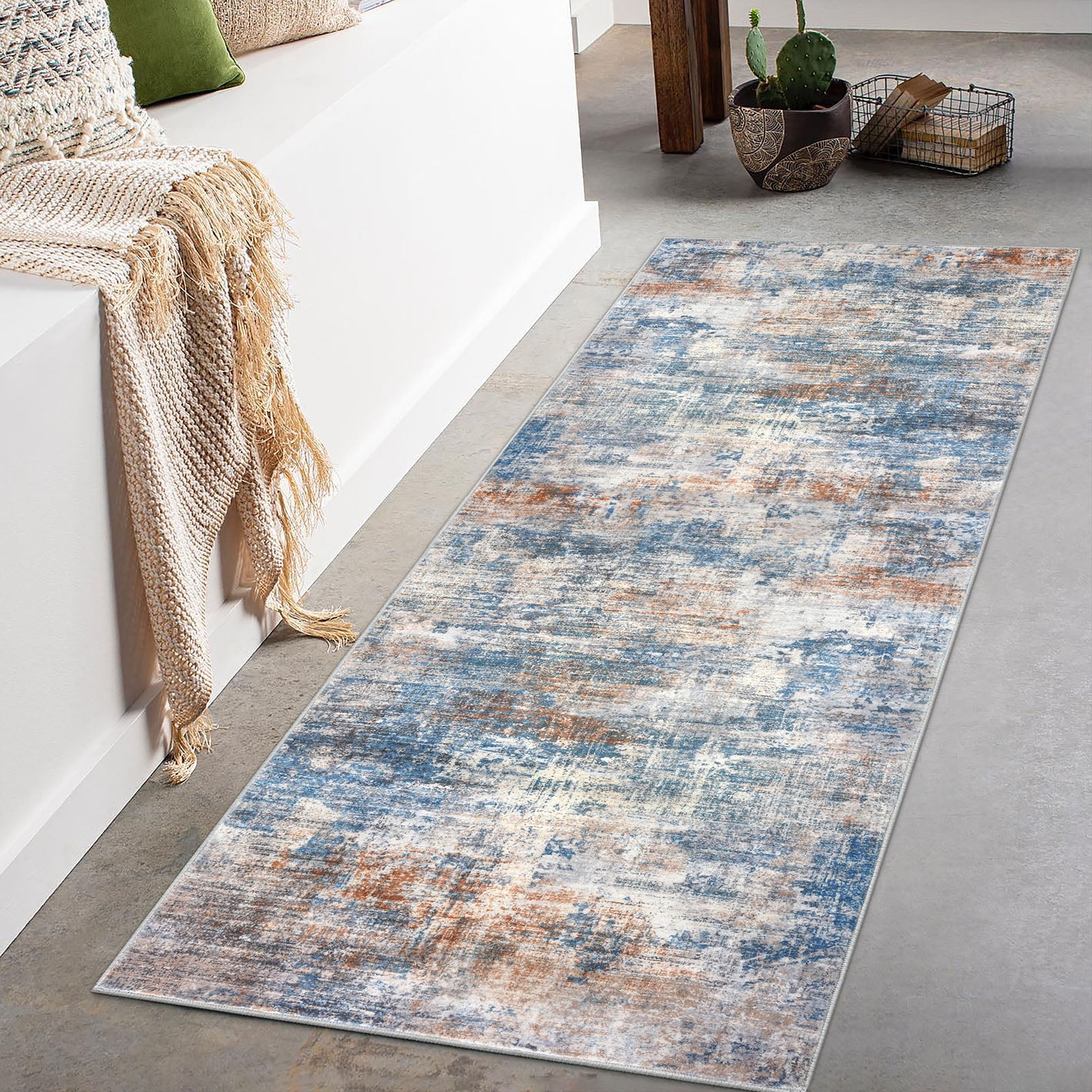 iOhouze 2'x8' Non-Slip Runner Rug, Moroccan Vintage for Kitchen ...