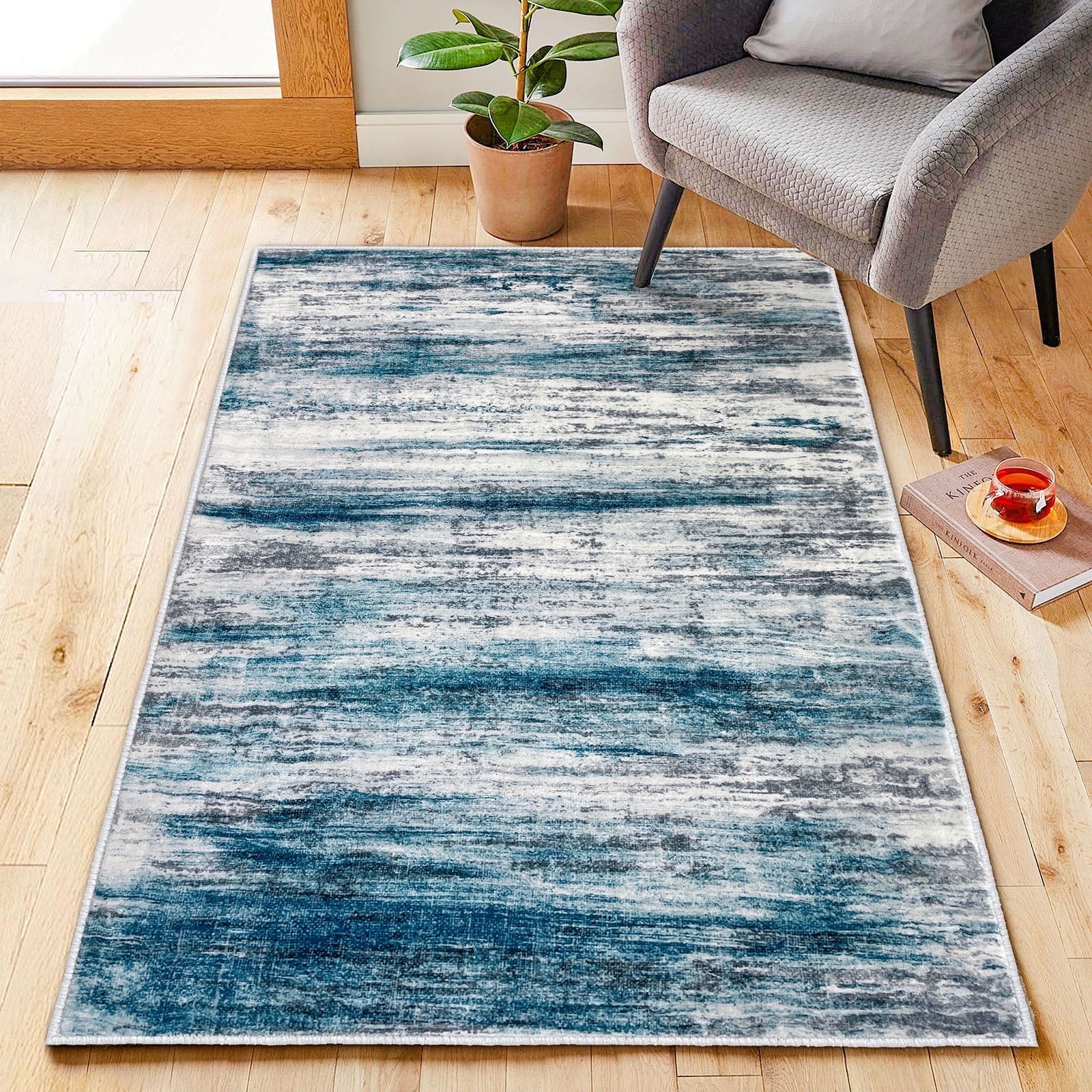 iOhouze 3x5 Area Rug Modern Abstract Washable Rugs Non slip Soft Low ...