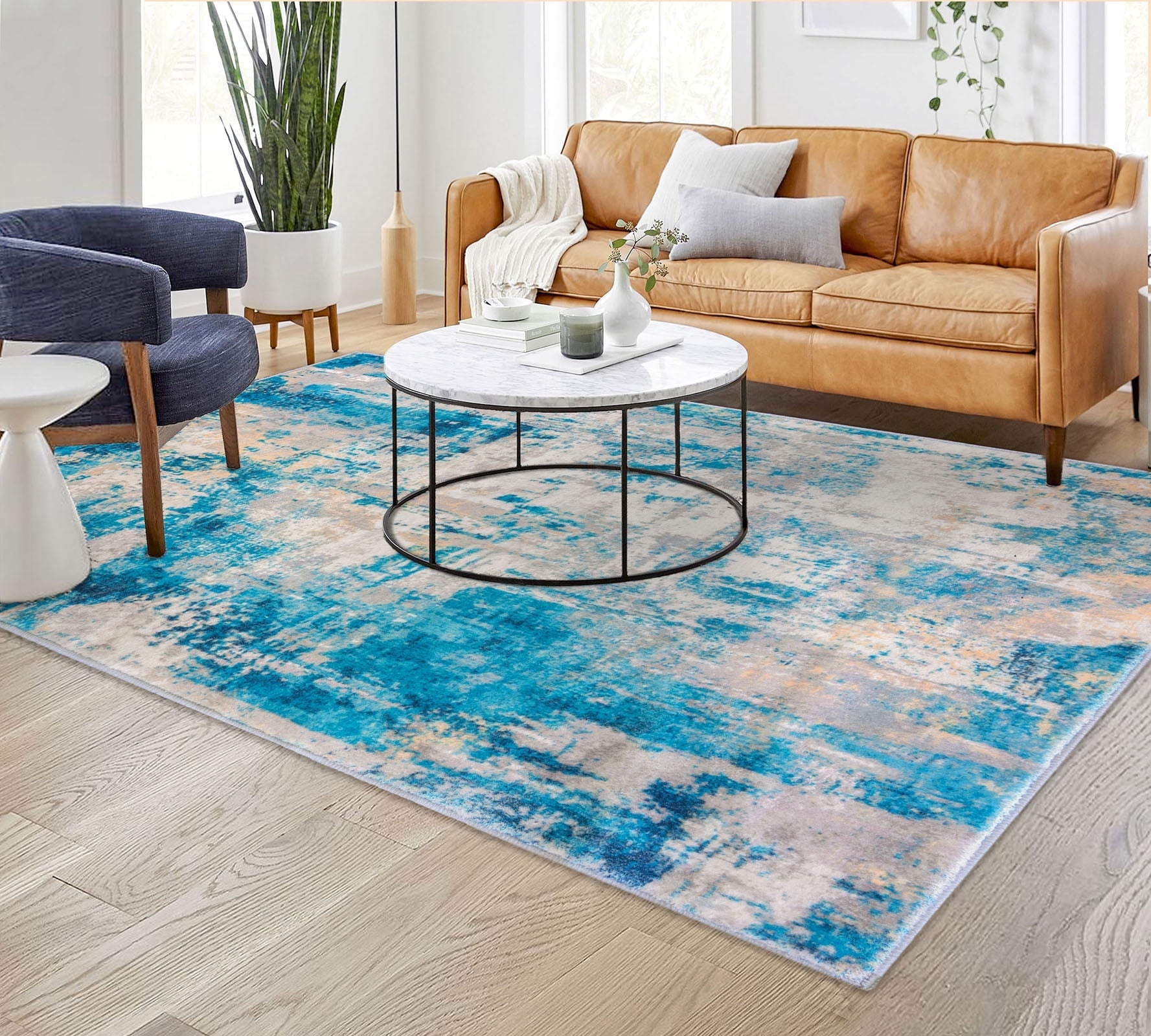 iOhouze 5x7 Area Rugs Modern Abstract Washable Rug Soft Low Pile Non ...