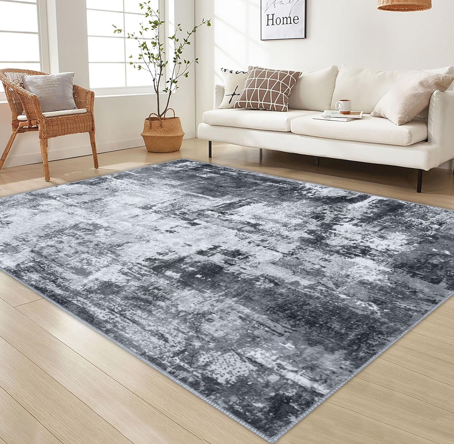 iOhouze 5x7 Area Rugs Modern Abstract Washable Rug Soft Low Pile Non ...