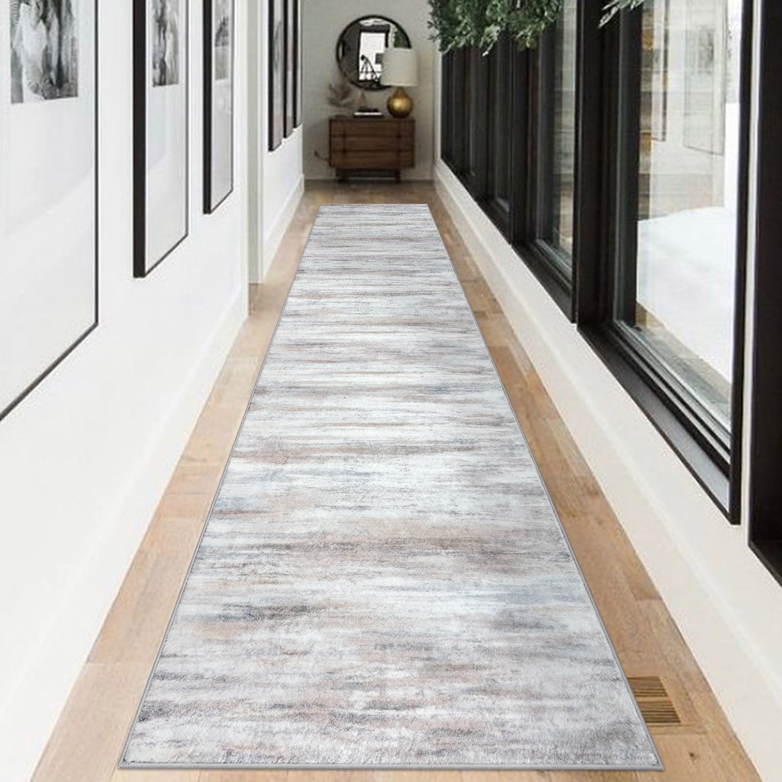 iOhouze Abstract Runner Rug 2.6x12 Washable Rug Runners Non Slip ...