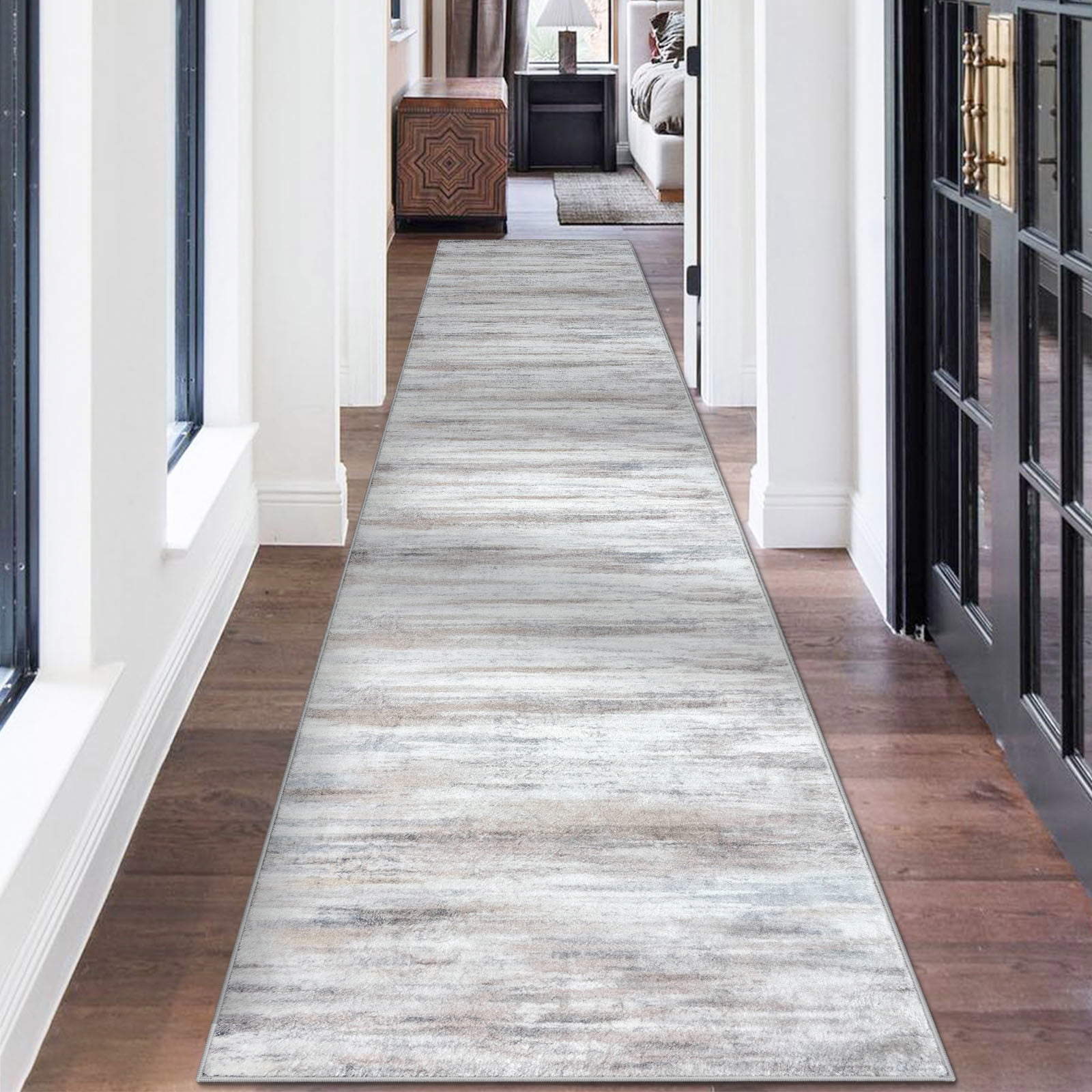 iOhouze Abstract Runner Rug 2.6x14 Washable Rug Runners Non Slip ...