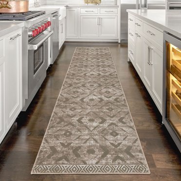Linon Home Décor Washable Carter Area Rug or Runner Collection, Rust ...