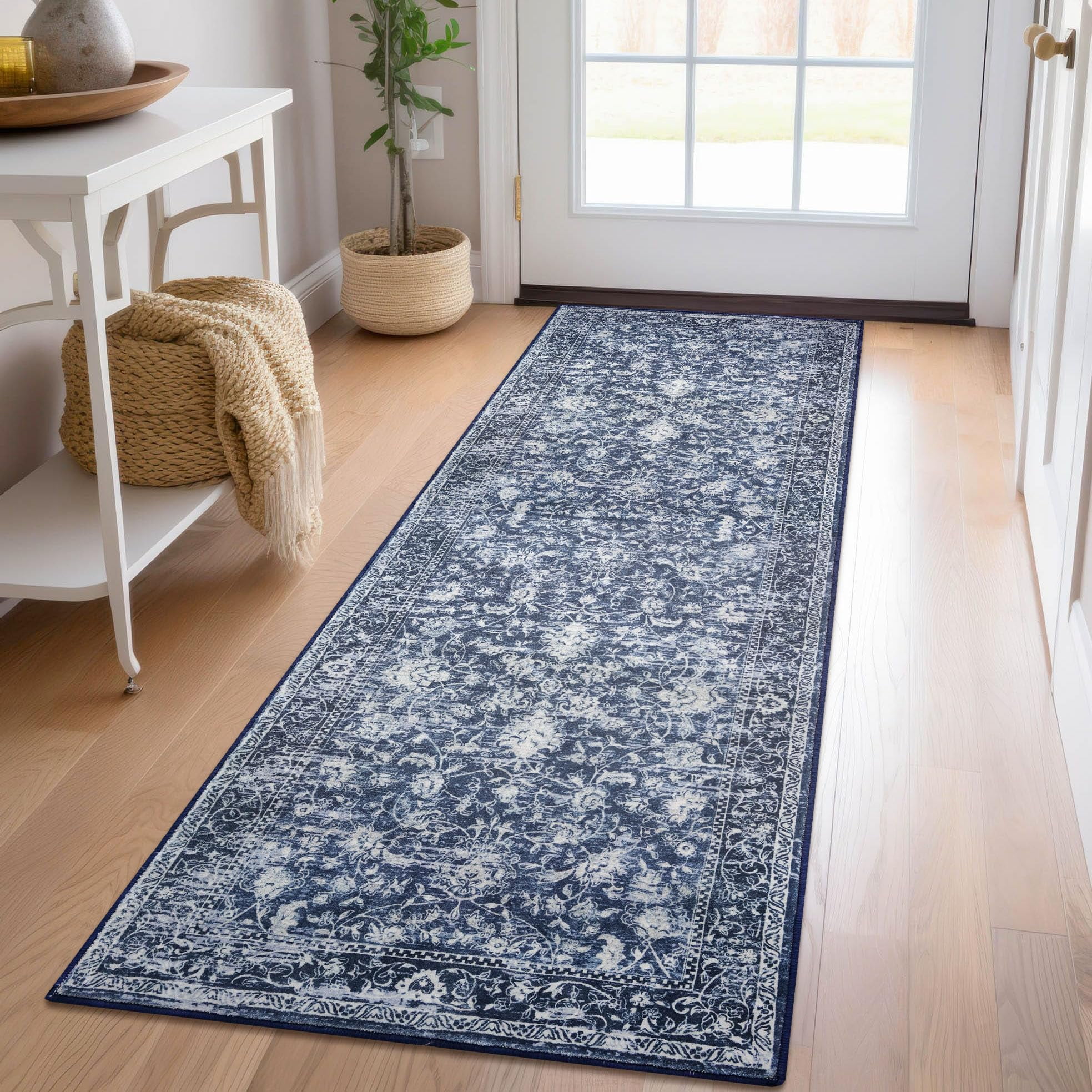 iOhouze Runner Rugs for Hallway 2x5 Rug Runner Thin Vintage Floral Rug ...