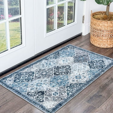 iOhouze Area Rug 3'x5' for Entryway Washable Rugs Rubber Backing Boho ...