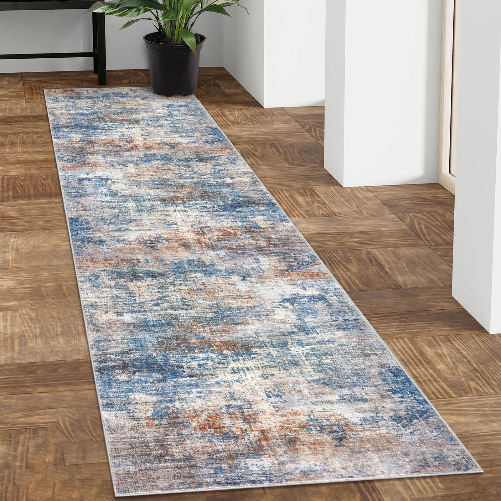 iOhouze Hallway Runner Rugs 2x8 Abstract Washable Runners Non Slip ...