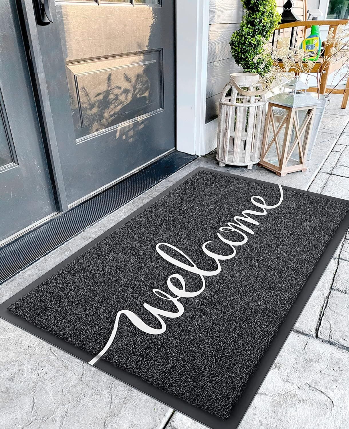 iOhouze Front Door Mat, Outdoor Non-Slip Welcome Rug, Easy Clean, 48x32 ...