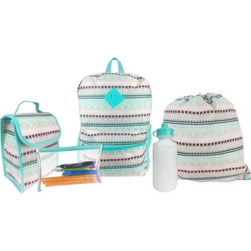 iPack Kids 5 Piece Backpack Set with Lunch Bag, Water Bottle, Cinch Bag ...